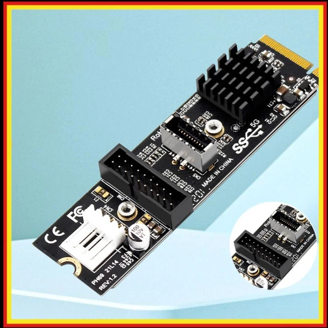 SCHEDA DI ESPANSIONE convertitore adattatore M.2 PCIe a USB 5 GB M.2 M chiave adattatore PCIe ...