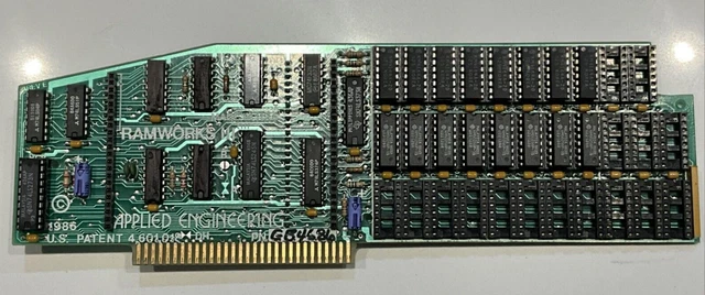 VINTAGE 1986 APPLIED Engineering RAMWORKS III Card 1MB RAM for Apple ...