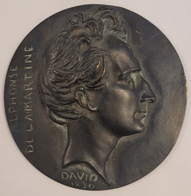 PIERRE JEAN DAVID D'ANGERS (1788-1856) : médaillon bronze LAMARTINE ...