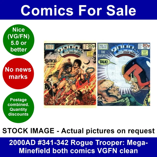 2000AD #341-342 ROGUE Trooper: Mega-Minefield both comics VGFN clean ...