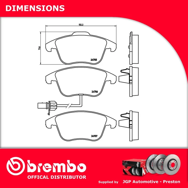 GENUINE BREMBO P85113 - Front Brake Pad Set - Audi A4 B8 / A5 ...