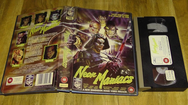 NEON MANIACS VHS Video Big Box Ex Rental Cert Medusa New Dimension £24. ...