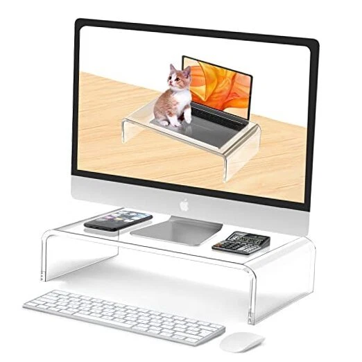 ACRYLIC MONITOR STAND Riser Acrylic Laptop Stand for Desk Clear 14in ...