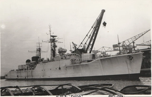 PHOTOGRAPH ROYAL NAVY. HMS "Puma" frigate. Pre commissioning. Rare ...