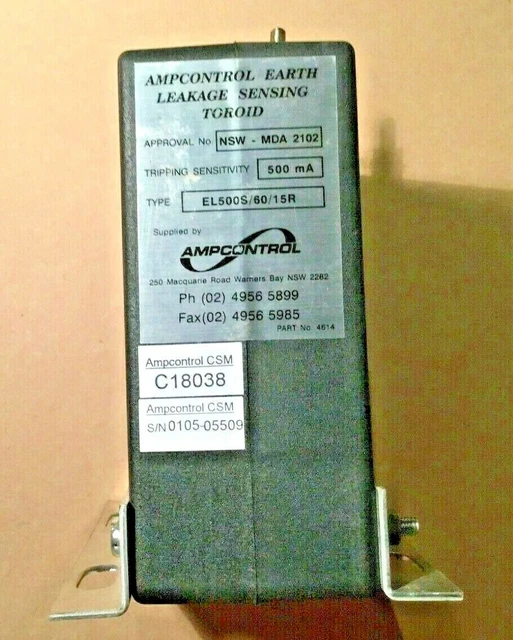 AMPCONTROL EARTH LEAKAGE Sensing Toroid EL500S/60/15R $30.00 - PicClick AU