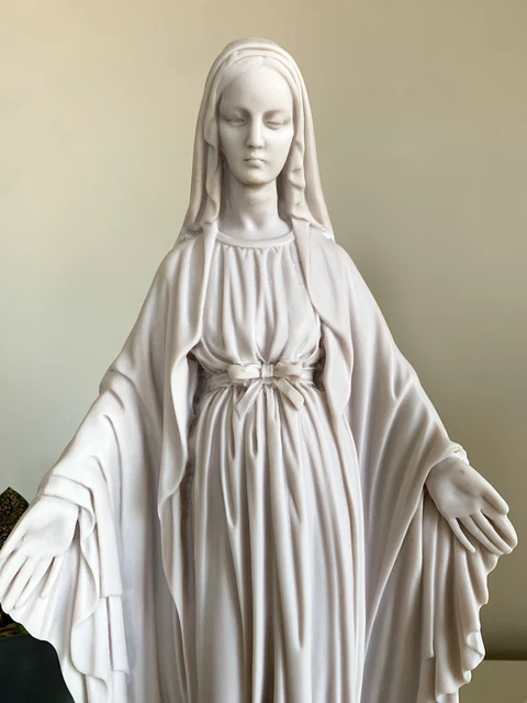 GRANDE STATUE SAINTE Vierge Marie Enfant Jesus Sacre Coeur Platre ...