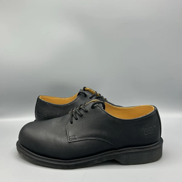 DR MARTENS AR606 Black Leather Industrial Steel Toe Safety Work Shoes ...