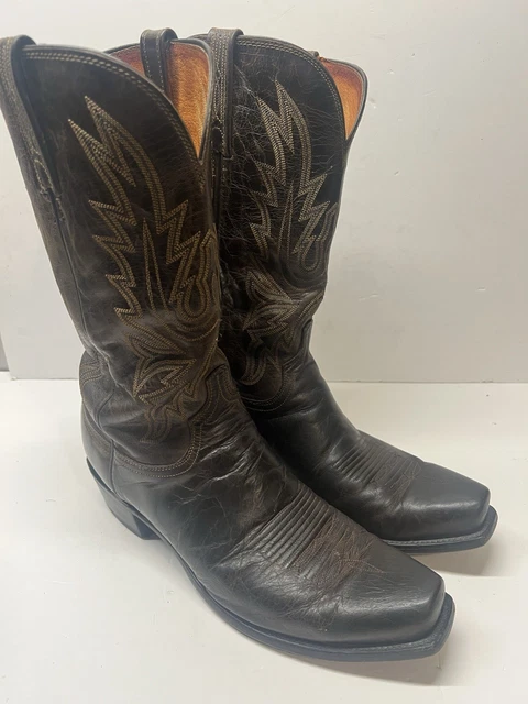 LUCCHESE CORBIN COWBOY Western Boots Mens 11 2E Mad Dog Leather Goat ...