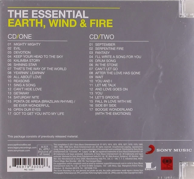 EARTH, WIND & Fire Essential Earth, Wind &.. (CD) EUR 17,54 - PicClick FR