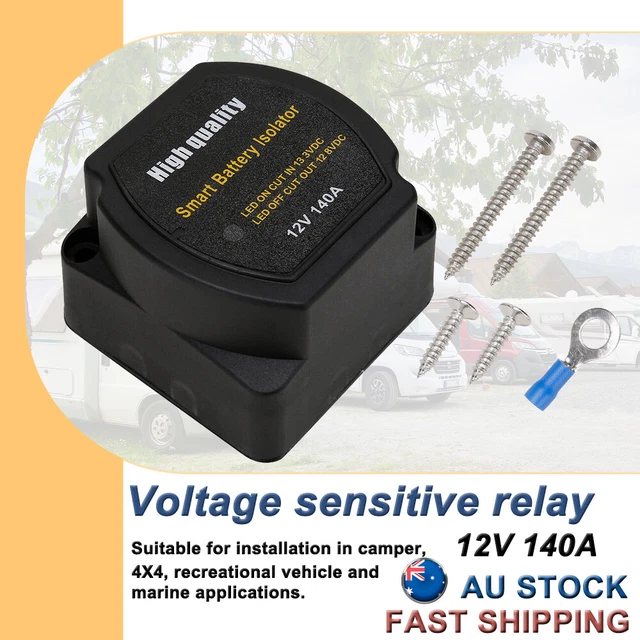 DUAL BATTERY SYSTEM Kit 12V Isolator Voltage Sensitive Relay for 4WD ...