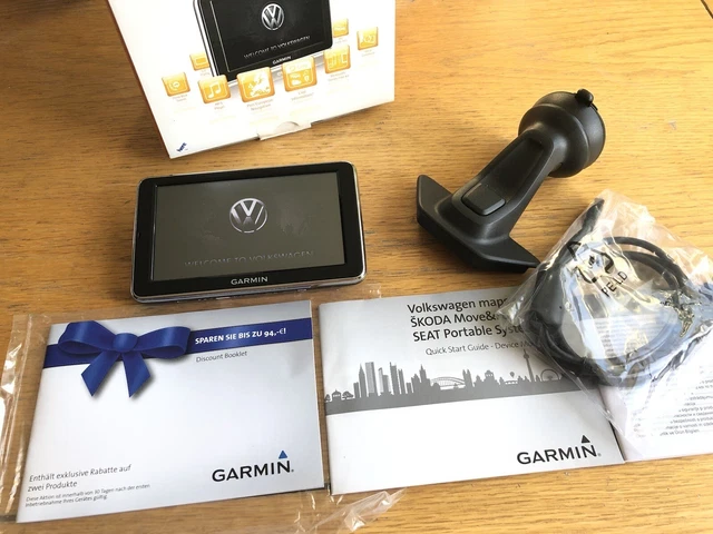 USED BOXED GARMIN VW UP SAT Nav, USB & Cradle Also fits Seat IBIZA,Mii ...