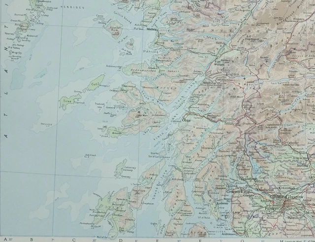 1955 LARGE MAP Scotland North ~ Nairn Moray Aberdeen Shetland Orkney ...