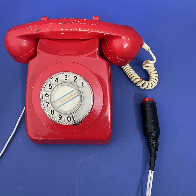 VINTAGE GPO 746 Red Dial Telephone 80s Converted to Push Button Ring ...
