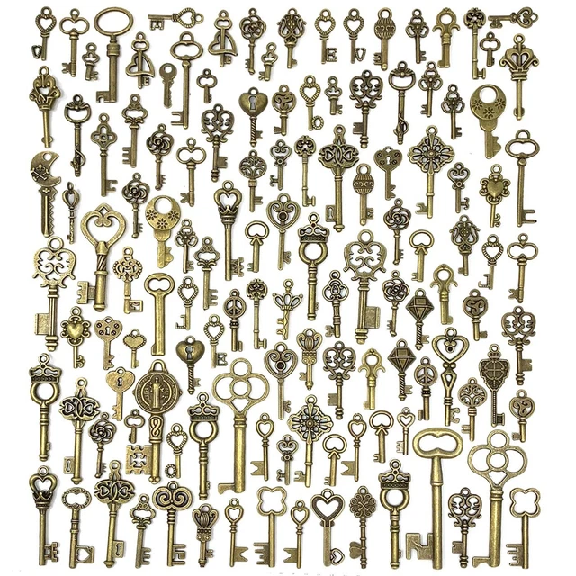 125 STCK. VINTAGE Skelett Schlüssel Set Charms Gemischt Antik Stil Bronze Mes... EUR 139,91 ...