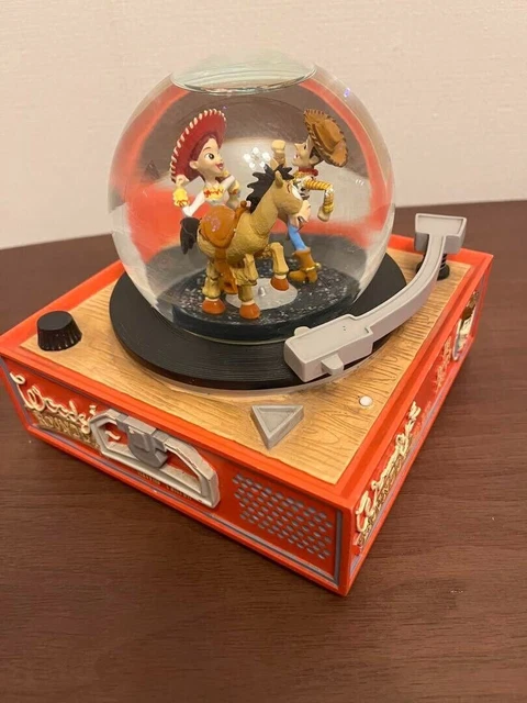 DISNEY TOY STORY 2 Woody's Roundup Record Player Music Snow Globe Red ...