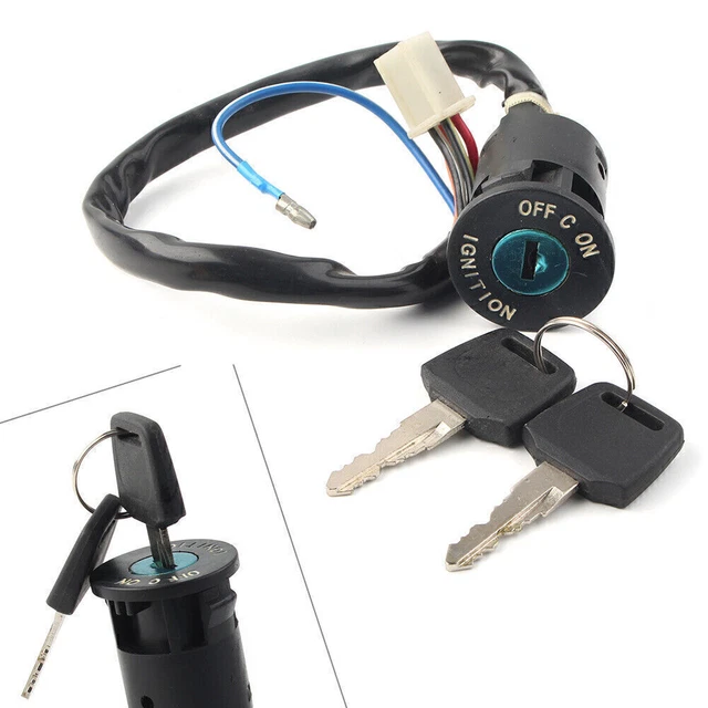 4 WIRES IGNITION Switch Key with Cap Replacement for Chinese ATV 125cc ...