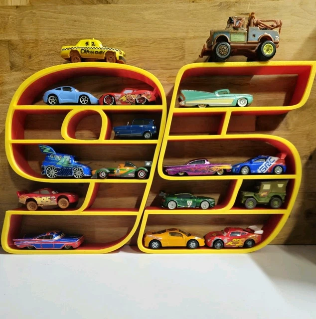 DISNEY PIXAR CARS Lightning McQueen 95 Diecast Model Car Shelf Display ...