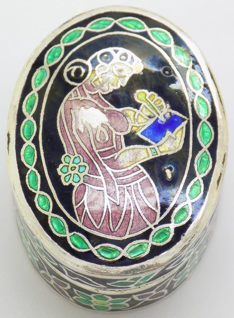VINTAGE ITALIAN HANDMADE Sterling Silver Rare Pill Snuff Trinket Box ...