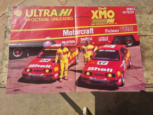 DICK JOHNSON, GREG Hansford, Ford Sierra, Shell, DJR, Poster 70.5cm X ...