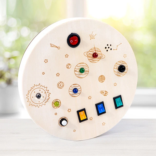 LED LIGHT SWITCH Creative Design Wooden Busy Board for Boys Girls ...