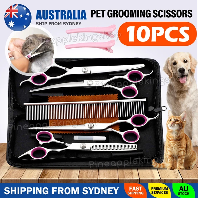 7& PROFESSIONAL CAT Dog Grooming Scissors Shear Set Hair Cutting Curved ...
