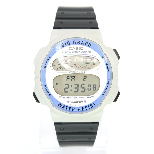 MONTRE NUMÉRIQUE VINTAGE Casio Bh-100W Biographe 5 Bar Japon 1991 EUR ...