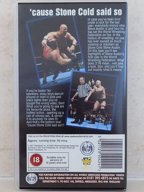 WWF CAUSE STONE Cold Said So Steve Austin Wrestling Vhs Video Tape Pal ...