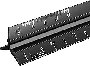 ARCHITECTURAL SCALE RULER, 12 Inch Aluminium Architect Scale Ruler ...