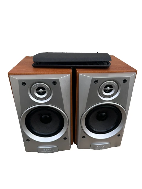 PAIR OF SONY SS-MD313 Bookshelf Speaker System 6Ohms 2-Way Bass Reflex Type £9.99 - PicClick UK