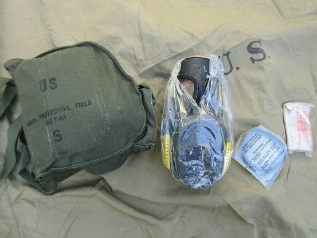 ORIGINAL US ARMY M17 Gas Mask + Protective Bag Pouch Usmc Navy Vietnam ...