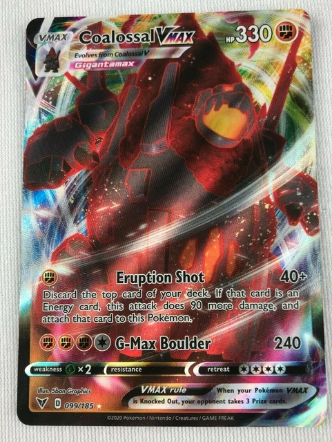 COALOSSAL VMAX FULL ART ULTRA RARE 099/185 Pokemon SWSH Vivid Voltage ...