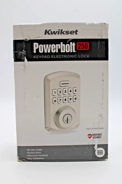 KWIKSET POWERBOLT 250 10-Button Keypad Satin Nickel Electronic Deadbolt ...
