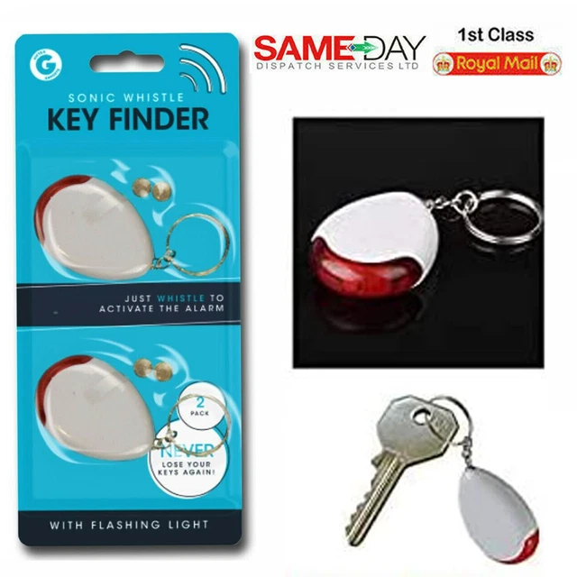 2PK SONIC WHISTLE Lost Key Finder Flashing Beeping Locator Remote LED ...