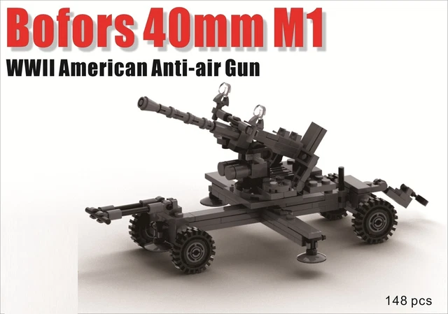 WWII SWEDISH BOFORS 40mm gun US British World War 2 II WW2 USA MOC UK ...