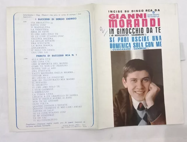 Spartito Musicale In Ginocchio Da Te Gianni Morandi Eur 13 99 Picclick It