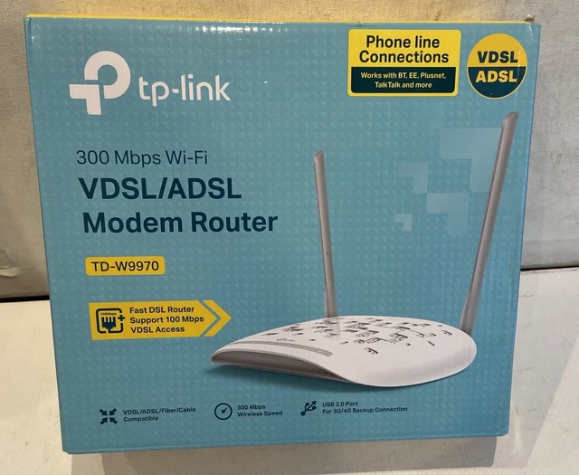 TP LINK TD-W9970 Modem Router 300MBPS Wi-Fi VDSL ADSL £16.00 - PicClick UK