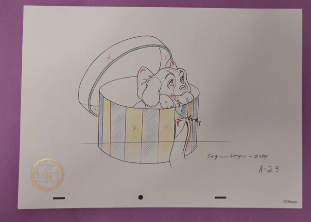 DISNEY LADY AND the Tramp Drawing/sketch animation print Walt Disney ...