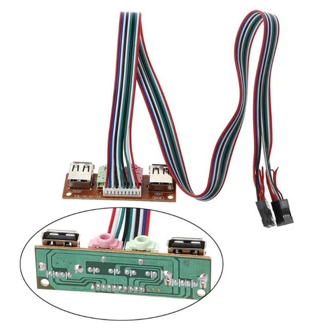 MOTHERBOARD EXPANSION CARD Computer Case Panel Audio Jacks Port Front ...