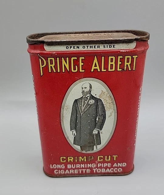 PRINCE ALBERT TIN Crimp Cut Long Burning Pipe & Cigarette Vintage ...