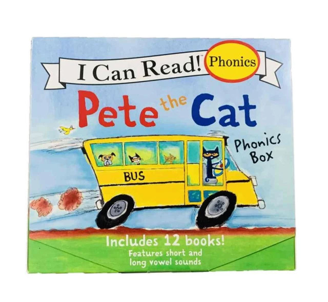 PETE THE CAT 12-Book Phonics Fun Short and Long Vowel Sounds (12 ...