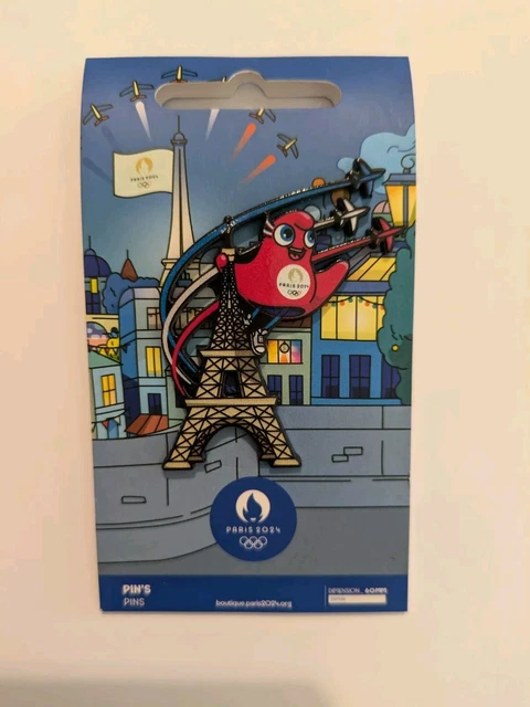 PARIS OLYMPICS 2024 Mascot Eiffel Tower Pin Official Merchandise NEW! £ ...