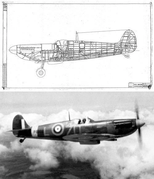 SUPERMARINE SPITFIRE BLUEPRINT PLANS Mk I & II WW2 DVD 1940's DRAWINGS ...
