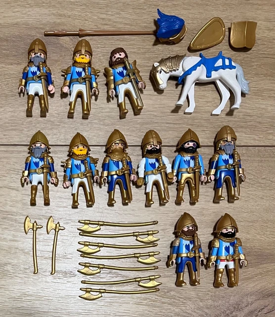 PLAYMOBIL 11 RITTER + Pferd blau-weiß-gold,3626, 6564 ,Jagd,Turnier ...