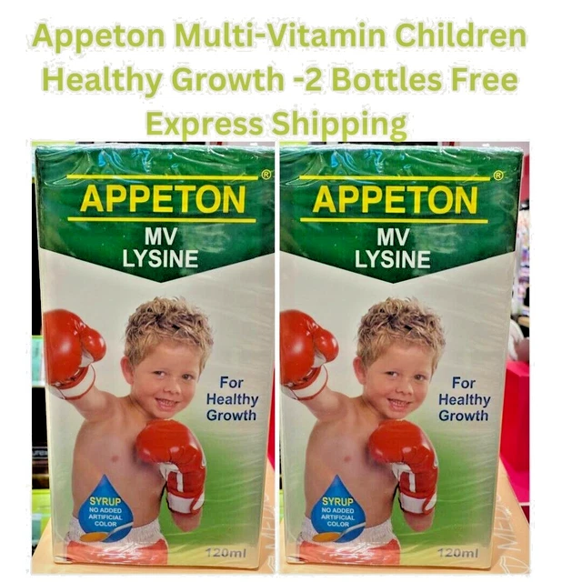 APPETON MULTIVITAMIN LYSINE Syrup For Healthy Growth Children 120ml - 2 ...