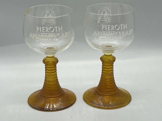 VINTAGE PIEROTH ANNIVERSARY 30 Years Pair Of Orange Stem Brandy Romer ...