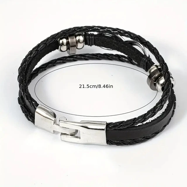 BRACCIALE INFINITY PER uomo e donna in acciaio inossidabile e pelle ...
