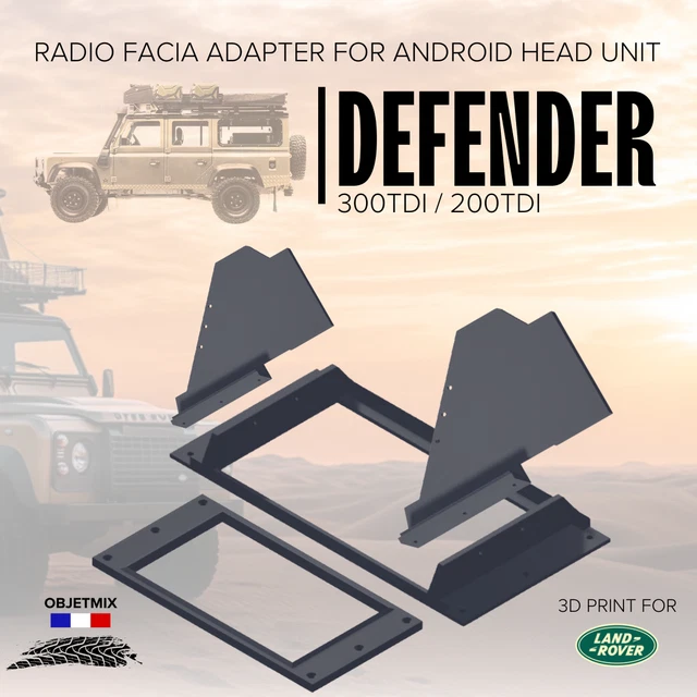 LAND ROVER DOUBLE DIN Radio Facia / Façade Adapter – Defender 300TDI ...