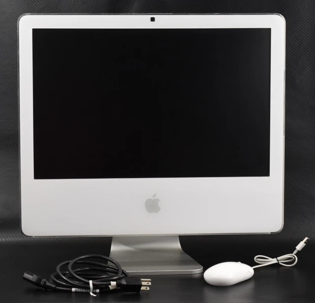 VTG APPLE IMAC All-In-One White Desktop Computer G5 w/Cable & OEM Mouse ...