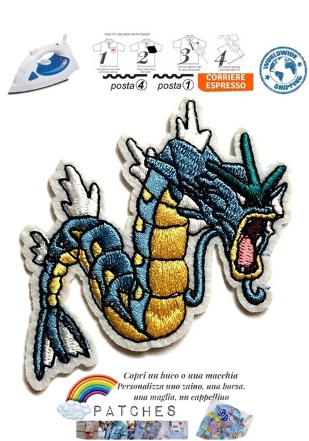 GYARADOS PATCH POKÉMON toppa termoadesiva Catch'em iron on monster embroidered EUR 2,49 ...