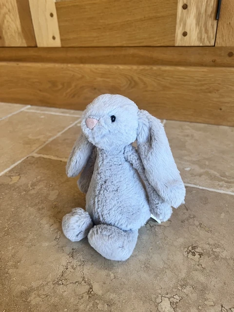 JELLYCAT SMALL BASHFUL Silver Bunny - Retired Rabbit Soft Plush Toy ...